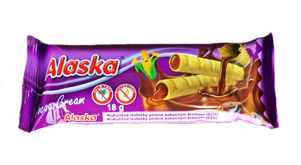 Wafelek ALASKA KAKAOWY rurki BEZGLUTENOWY 18g - 11984276391 - oficjalne archiwum Allegro