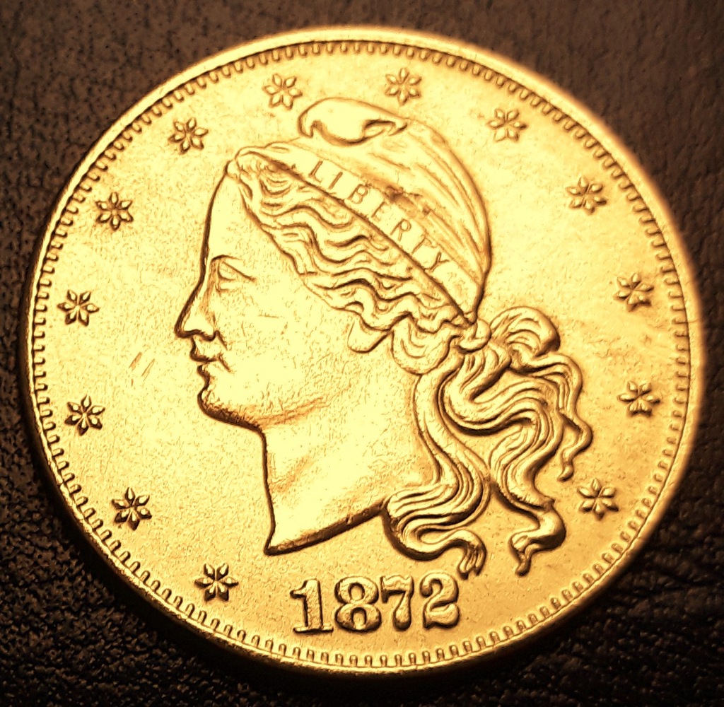 USA , 10 dolarów 1872 , Eagle , wzór ,pozłacany - 12581776830 - oficjalne archiwum Allegro