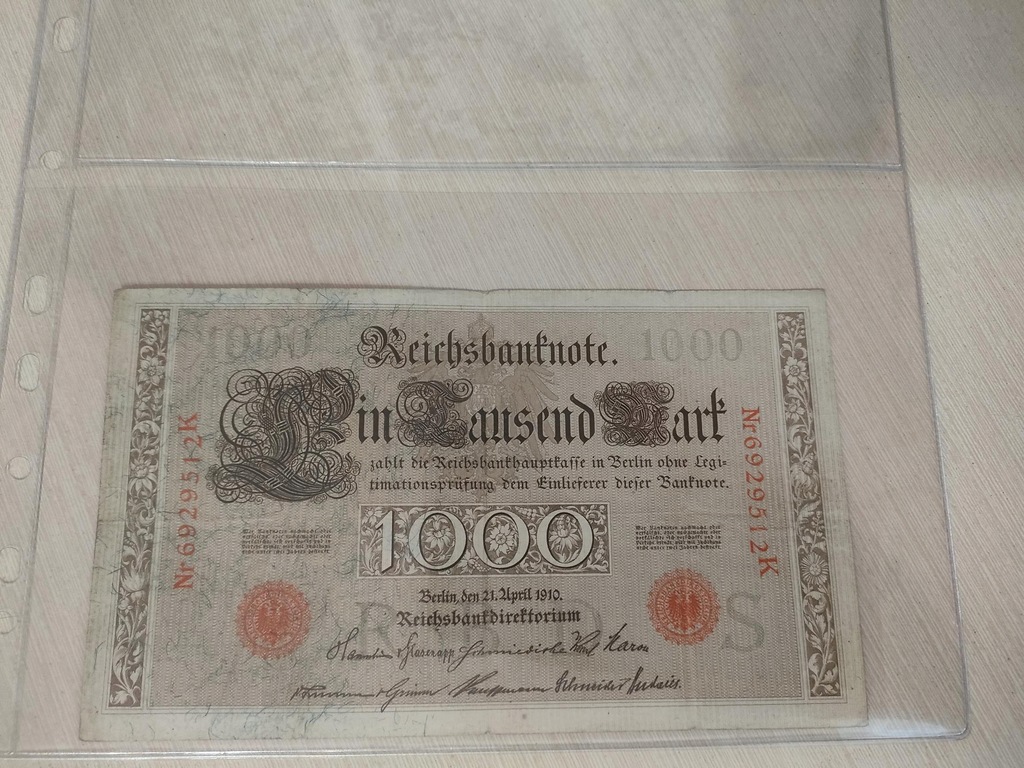 1000 Reichsbanknote 1910 - 11762585607 - oficjalne archiwum Allegro