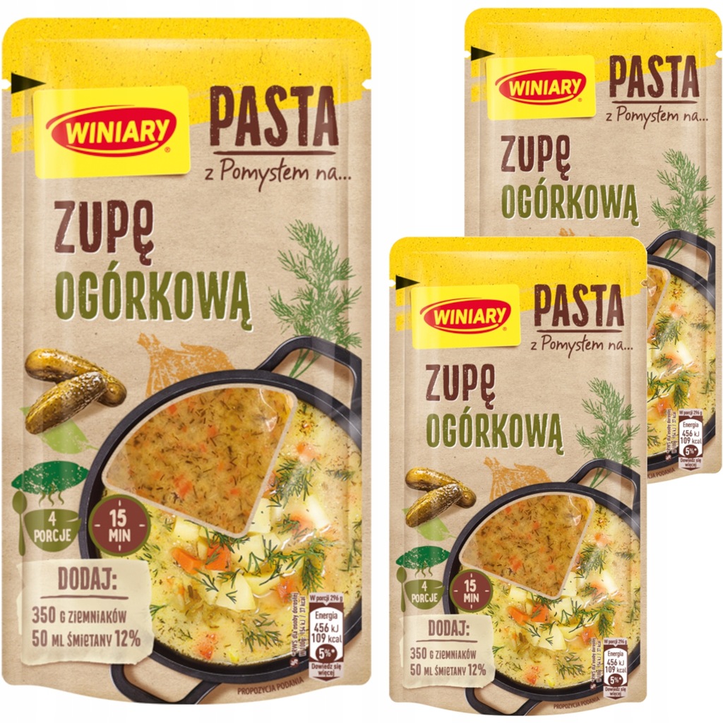 Winiary Pasta z pomysłem na zupę ogórkową 3x85g - 10805037857 ...