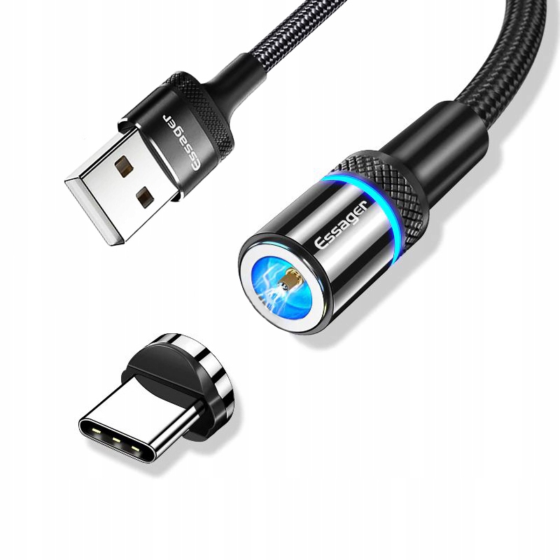 ESSAGER Kabel USB Magnetyczny 2M + KOŃCÓWKA USB-C - 9814342699 ...