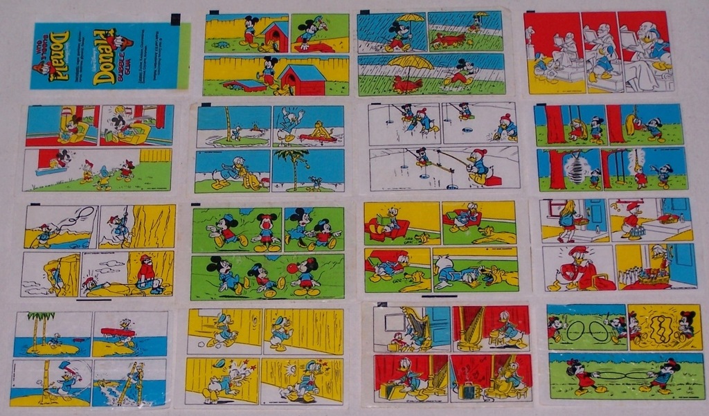 KULTOWE HISTORYJKI GUMA DONALD 15 SZTUK + OPAKOWANIE. ORYGINALNE. BCM ...