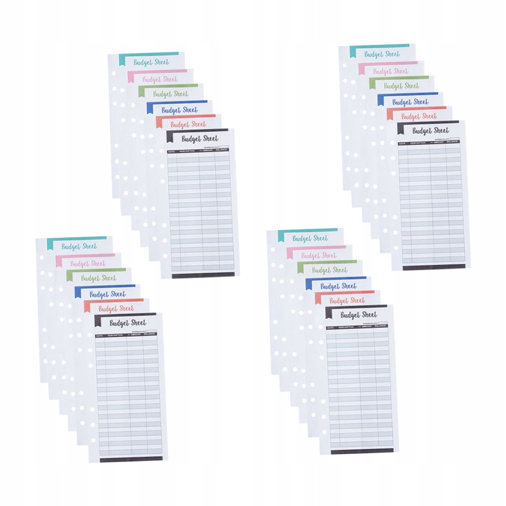 SIX COLOR BUDGET CARDS BILL TRACKER BINDER 24 PCS - 14336888878 ...