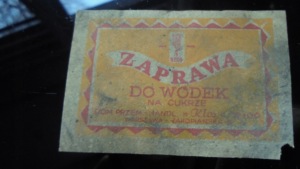 Etykieta PRL PRL - zaprawa do wódek Warszawa - 13477450727 - oficjalne archiwum Allegro