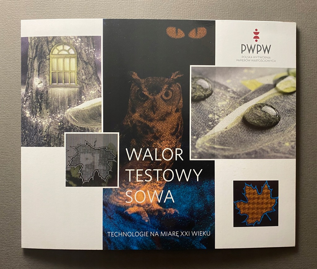 banknot testowy PWPW Sowa 23 wraz z folderem, stan 1, ostatni ...