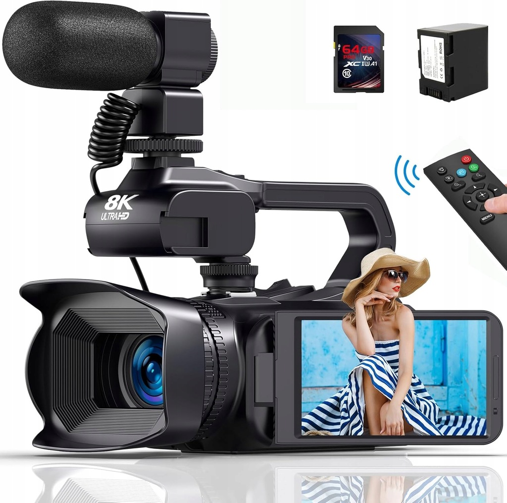 Kamera wideo Delmodes DV95 8K 64MP18X Zoom 4500 mAh 64G - 17441122635 ...