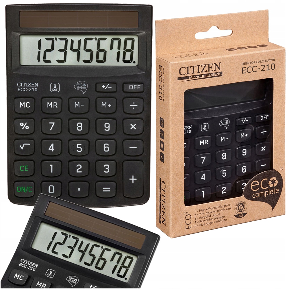KALKULATOR BIUROWY SZKOLNY PROSTY CITIZEN EKO - 11913302480 - oficjalne ...