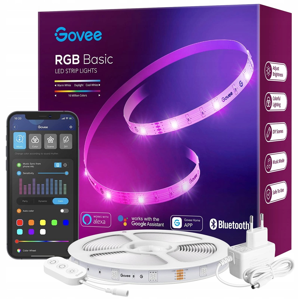 GOVEE TAŚMA 15M MODEL H615C BLUETOOTH SMART RGB GV2 - 15084354277 ...