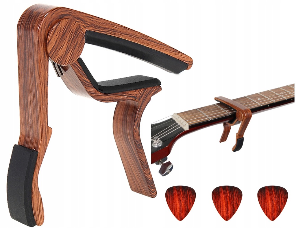 Kapodaster Gitary Klasycznej Akustycznej +3 Kostki - 9617743751 ...