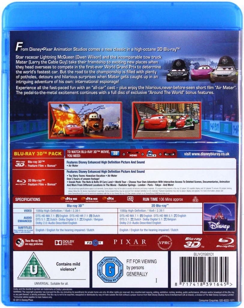 Купить МАШИНЫ 2 [BLU-RAY 3D]+[BLU-RAY]: отзывы, фото и характеристики на Aredi.ru (14656658053)