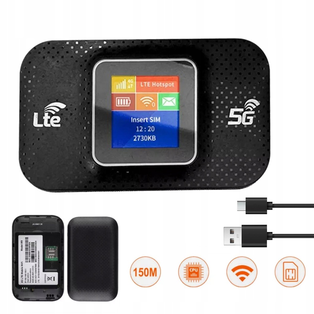 Mobilny przenośny Router Modem LTE 4G SIM WI-FI 3650mAh 150Mbps ...