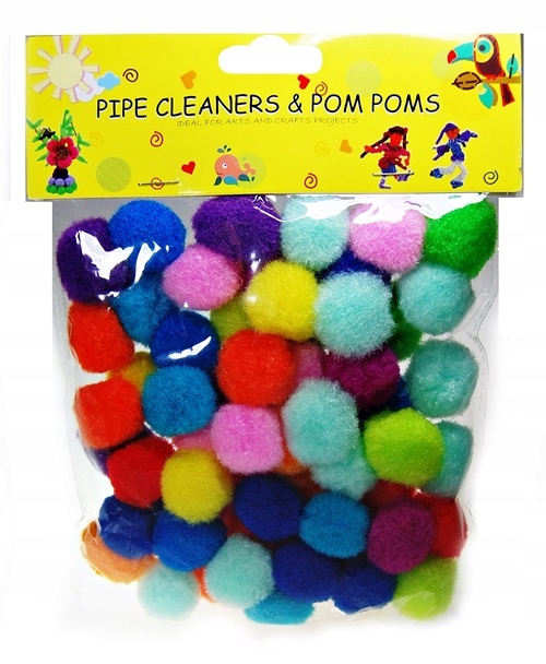 POMPONY DEKORACYJNE POMPONIKI 60SZT MIX KOLOR 25MM - 11474068497 ...