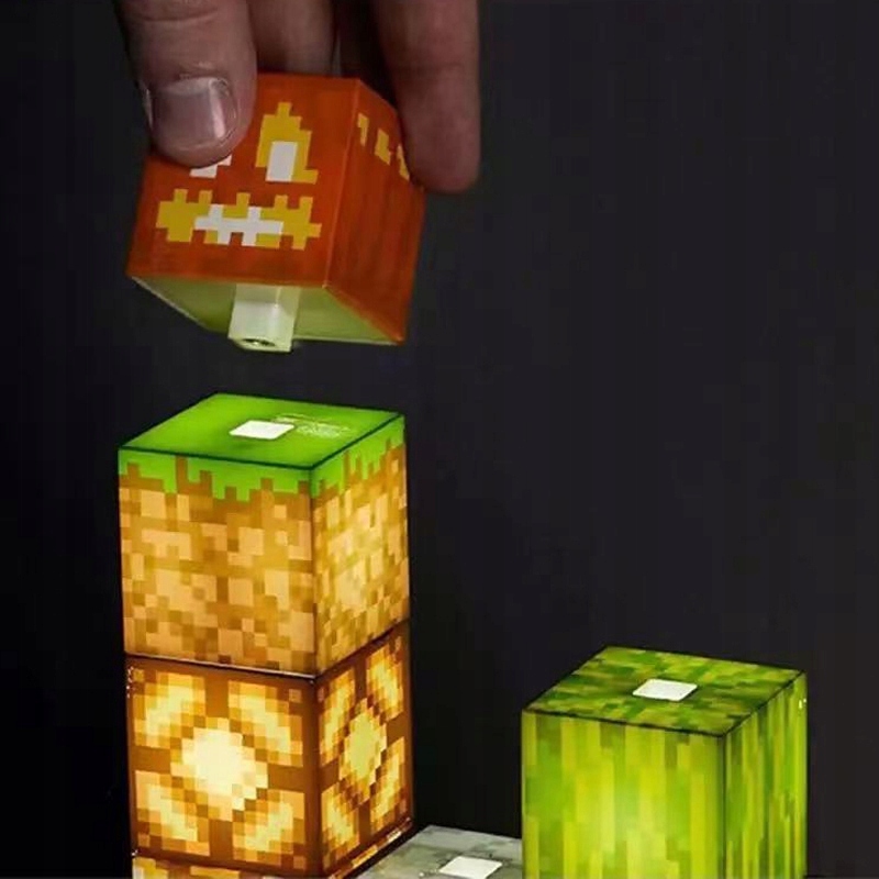 LAMPKA MINECRAFT 16 BLOKÓW DO UKŁADANIA BLOCKS - 12107893118 ...