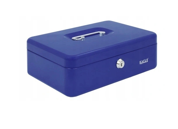 Metalowa KASETA NA PIENIĄDZE EAGLE 8878L NIEBIESKA - 11398320176 - oficjalne archiwum Allegro