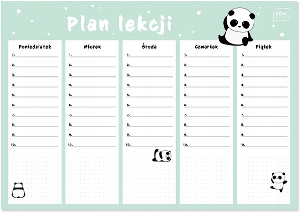 PLAN LEKCJI A4 PANDA INTER DRUK - 10872527364 - oficjalne archiwum Allegro