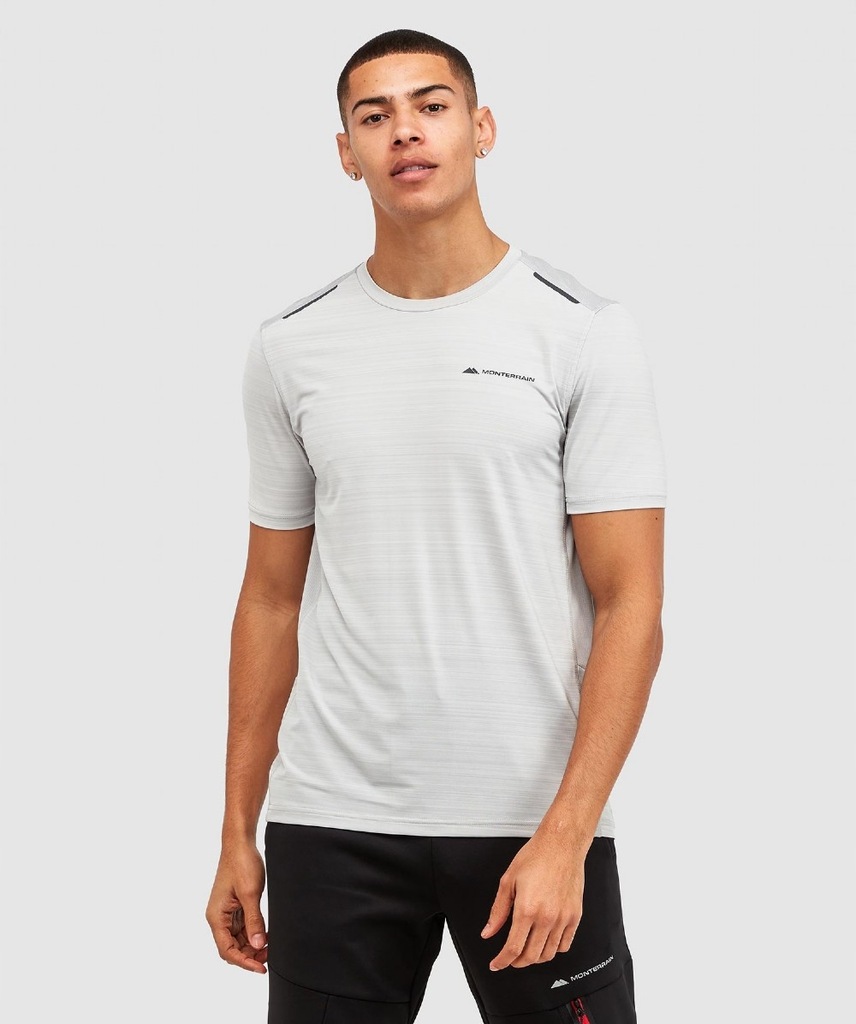 A21E014 SZARA KOSZULKA SPORTOWA LOGO MONTERRAIN L - 13439187208 ...