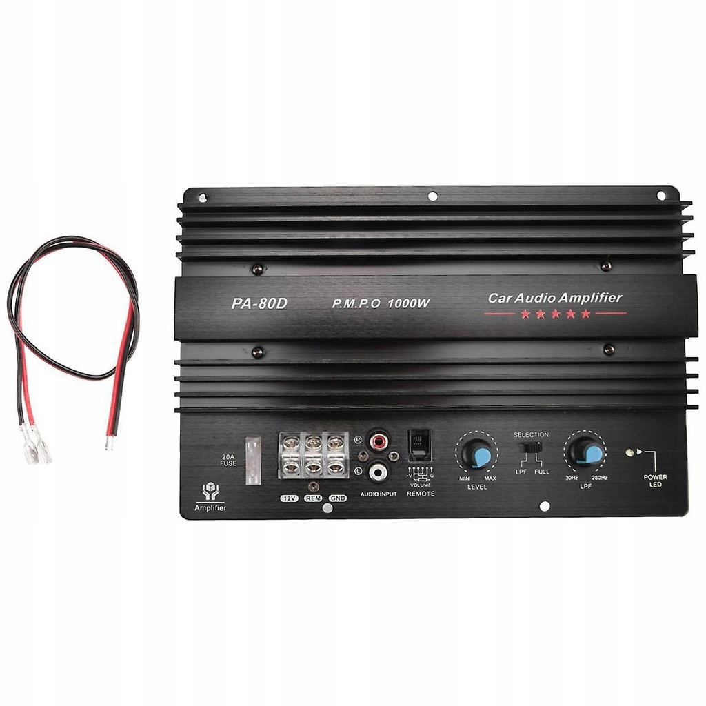 Wzmacniacz audio 12V 1000W do samochodu z potężnym basem subwoofera-black - 17007063806 ...