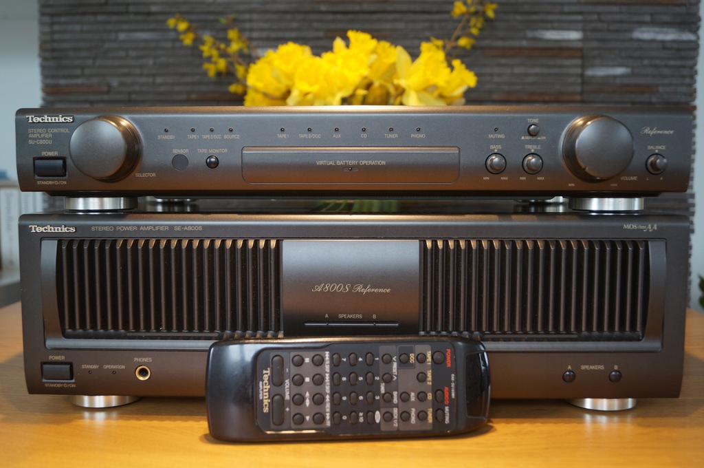 Technics wzmacniacz SU-C800U + SE-A800S z pilotem. - 9036415387 - oficjalne archiwum Allegro