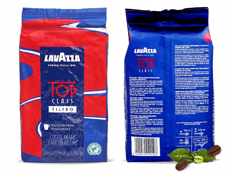 KAWA ZIARNISTA LAVAZZA 1kg 1000 g TOP CLASS FILTRO - 11664424428 - oficjalne archiwum Allegro