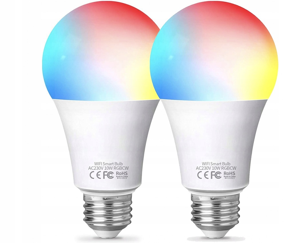 Żarówka Wifi LED RGB Smart Home 10W E27 2 SZTUKI - 13302680546 ...