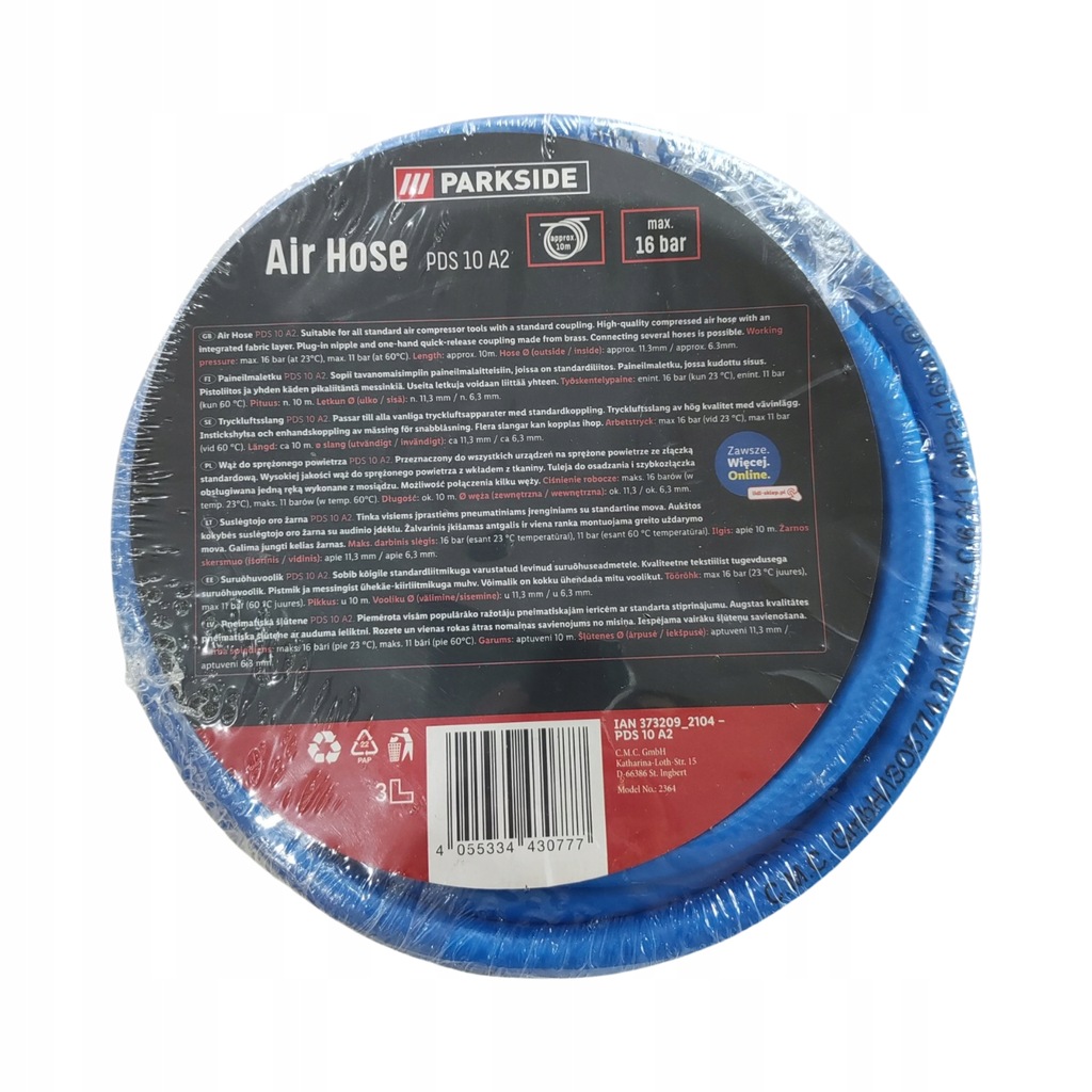 Wąż do sprężonego powietrza Parkside PDS 10 A2 - 13761757076 ...