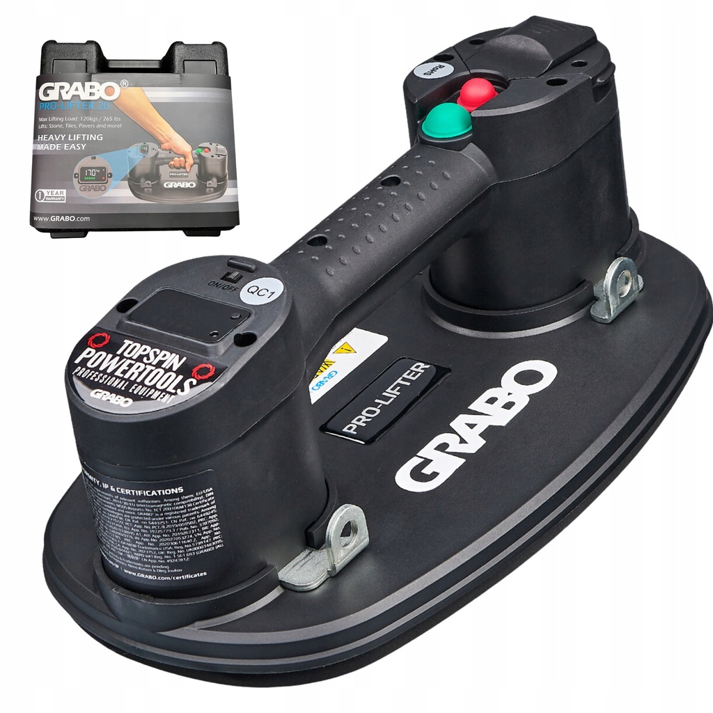 GRABO PRO LIFTER przyssawka próżniowa AUTOMATYCZNA z wyświetlaczem ...