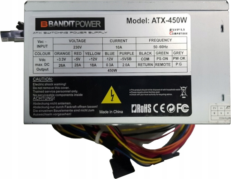 Zasilacz PC BANDIT POWER ATX 450W - 13948036899 - oficjalne archiwum Allegro