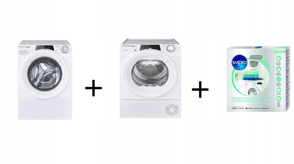 Zestaw pralki z suszarką Candy 9kg/9kg + łącznik - 13882037892 - oficjalne archiwum Allegro