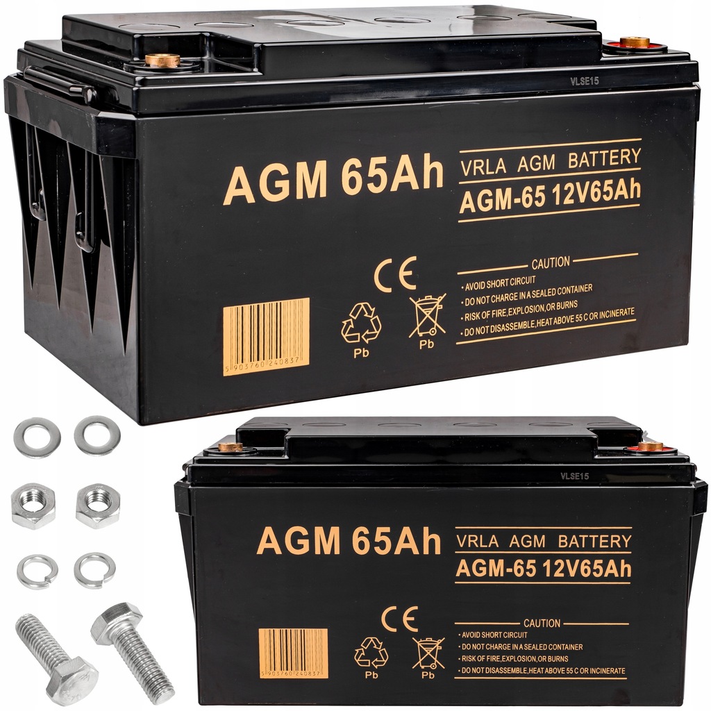 Akumulator AGM 12V 65Ah VRLA VOLT POLSKA SOLAR UPS - 11695025564 - oficjalne archiwum Allegro