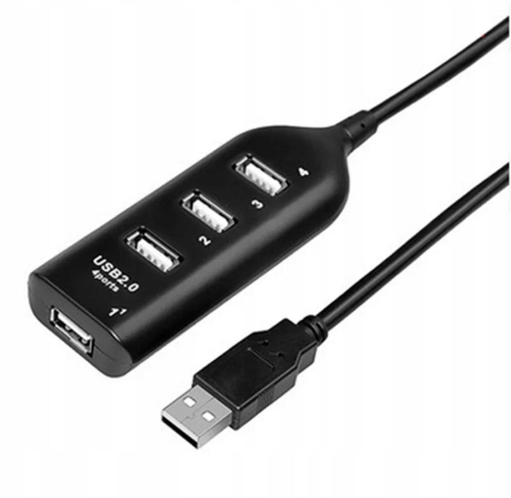 Rozdzielacz HUB 4 porty USB 2.0 rozgałęźnik - 10750831315 - oficjalne archiwum Allegro