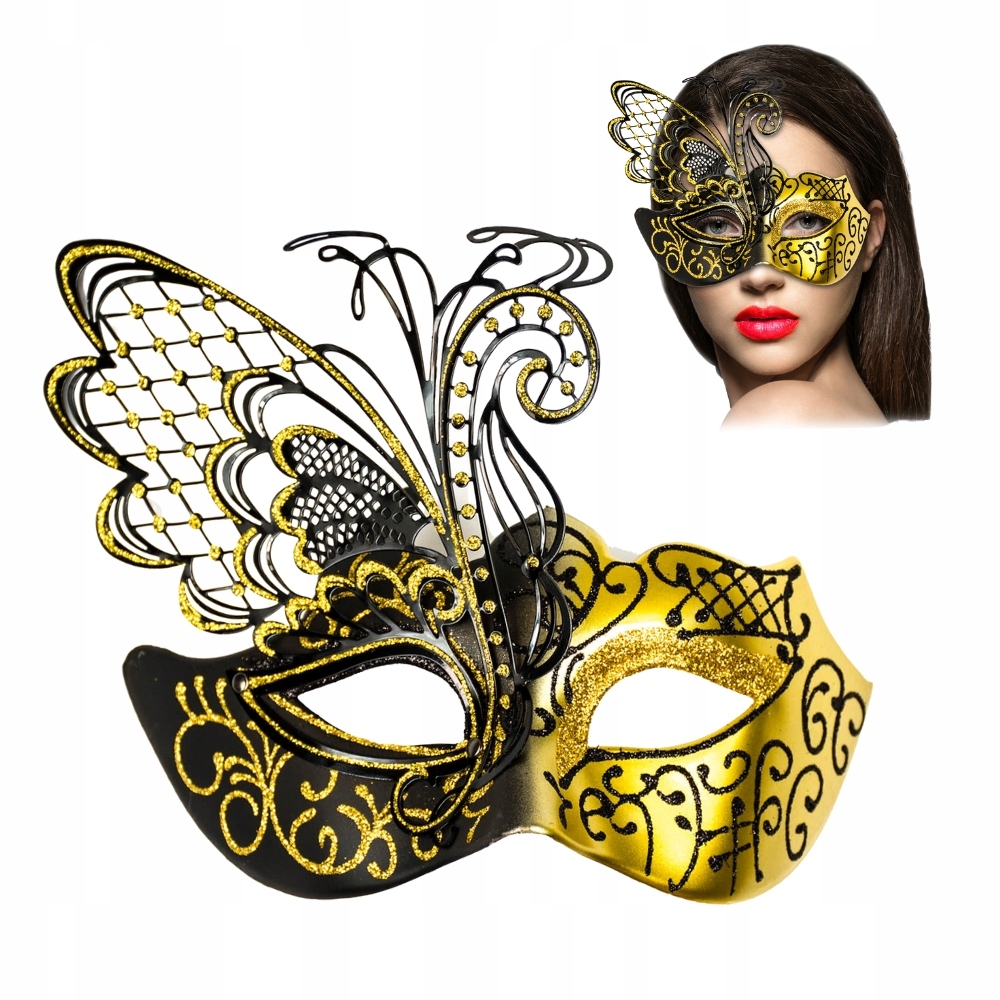 MASKA ANDRZEJKI WENECKA EFEKT MOTYL UNIWERSALNY OPASKA NA OCZY STROJE ...