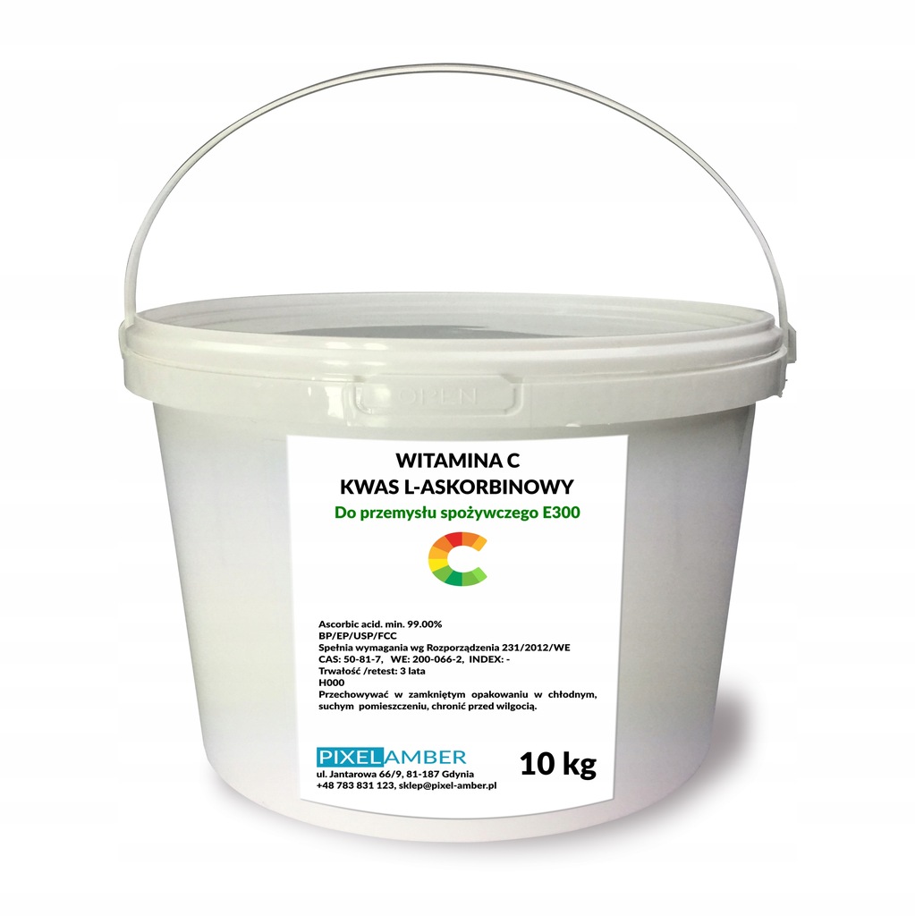 WITAMINA C 99% kwas L-askorbinowy SPOŻYWCZY 10kg - 9556021137 ...