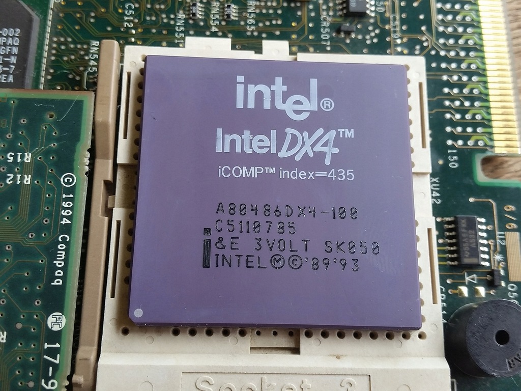 Intel 486 DX4-100 + płyta główna Socket 3 Compaq - 12498437374 ...