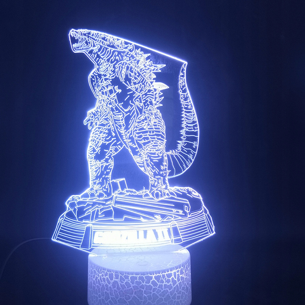 Dinozaur Godzilla 3D LED Lampka nocna Zmiana kolor - 11857814143 ...