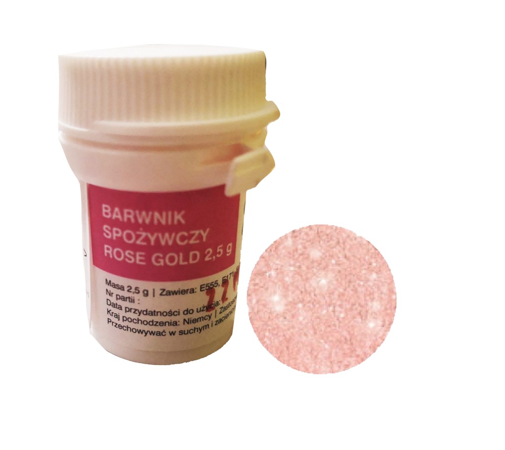 Barwnik Spożywczy rose gold pyłek Brokat 2,5 g - 12578934226 ...