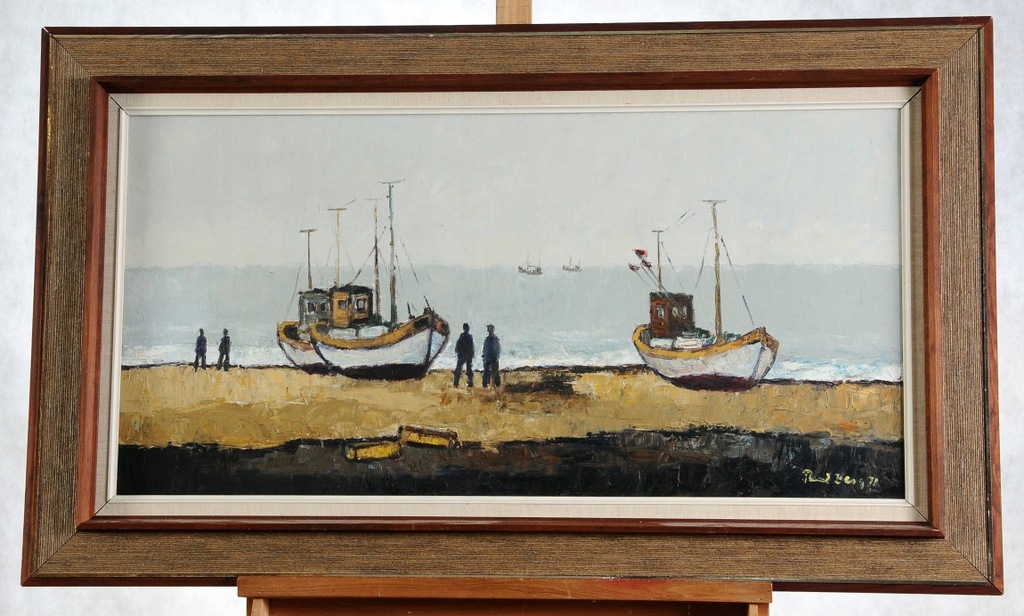 POUL BERG (1921-1999) MODERNISTYCZNY OBRAZ OLEJNY - 13452204219 ...