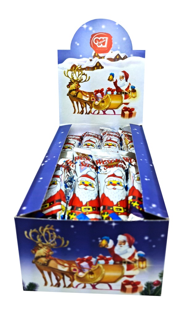 Świąteczny Batonik Baton z orzechami Św. Mikołaj w pole. kakaowej 32 x ...