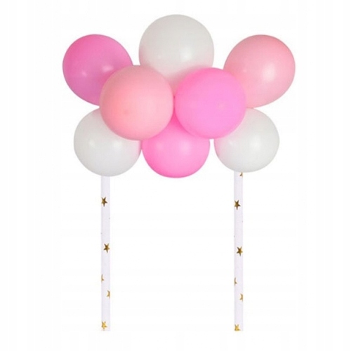 TOPPER BALONY NA TORT URODZINY DEKORATOR Róż MIX - 12632810808 ...