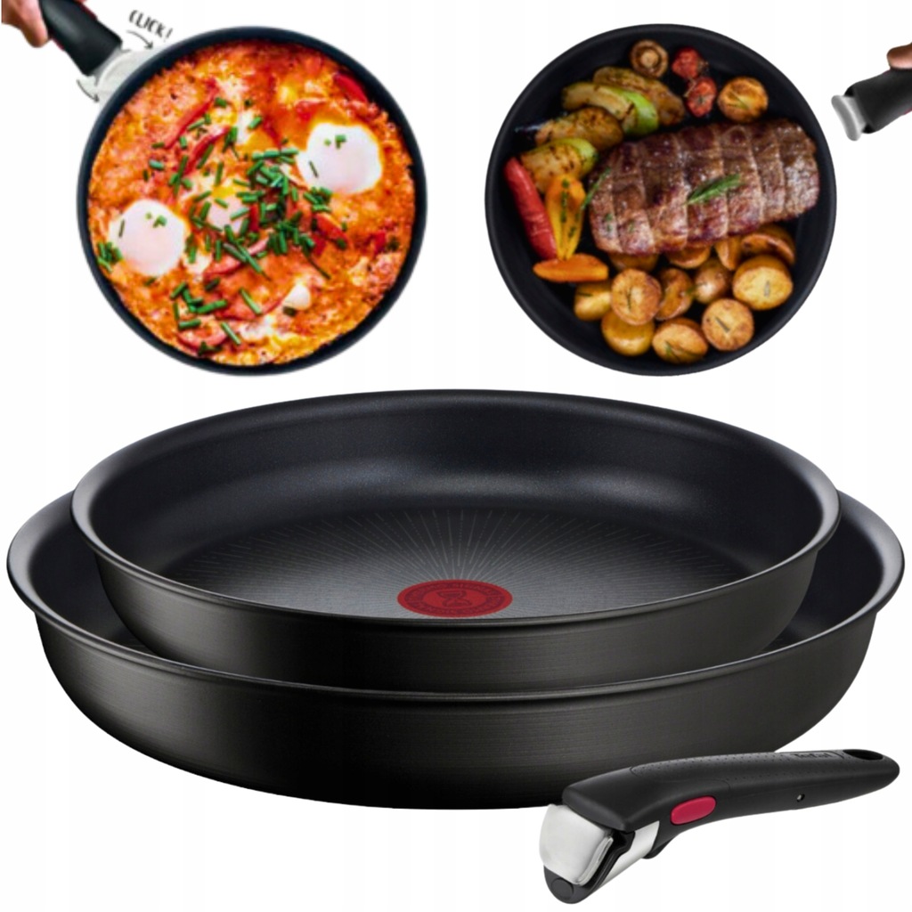 ZESTAW PATELNI TEFAL INGENIO UNLIMITED ALUMINIOWE GAZ INDUKCJA 3 EL. RĄCZKA - 14624053590 ...