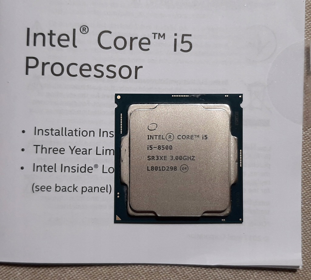 Procesor Intel Core i5-8500 3GHz 9MB na gwarancji. - 9415168996 ...