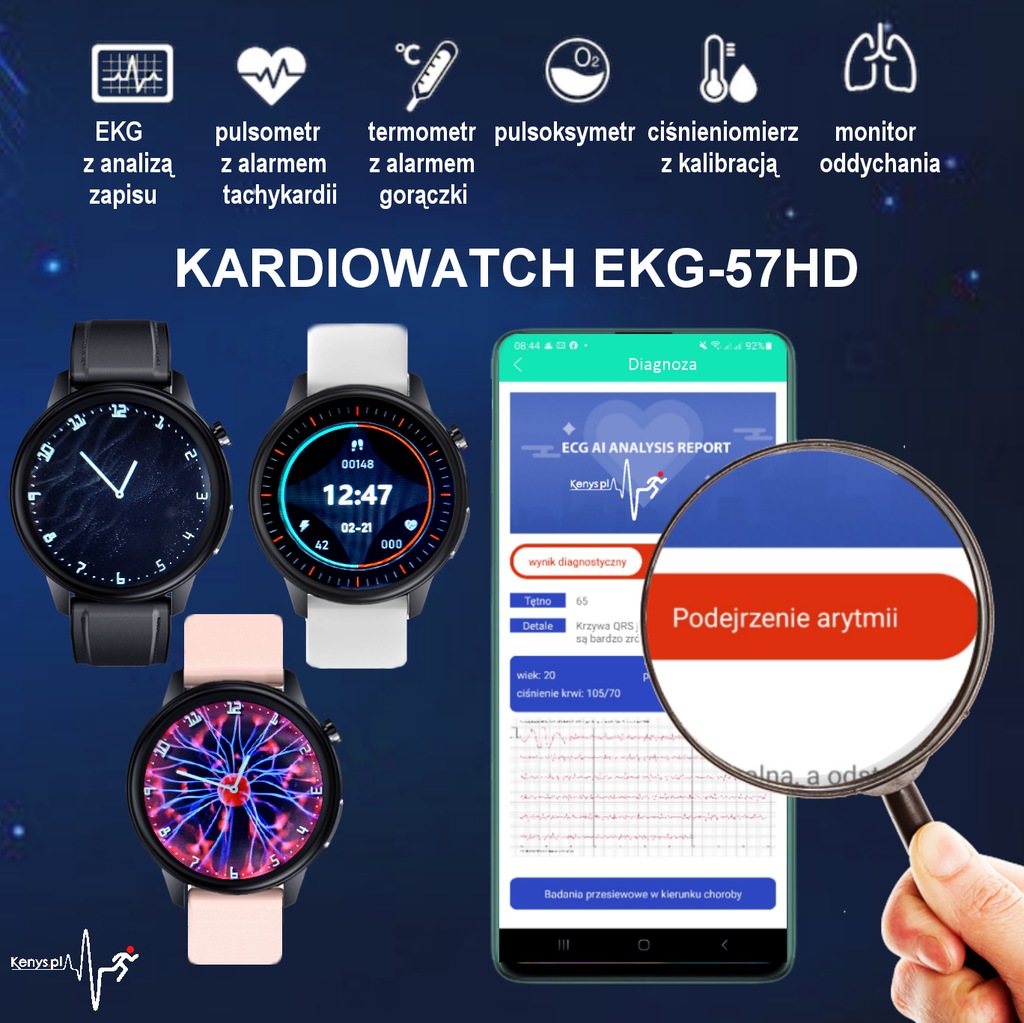 Купить Кардиовасы Kenys ECG-V57HD с анализом ЭКГ: отзывы, фото и характеристики на Aredi.ru ...