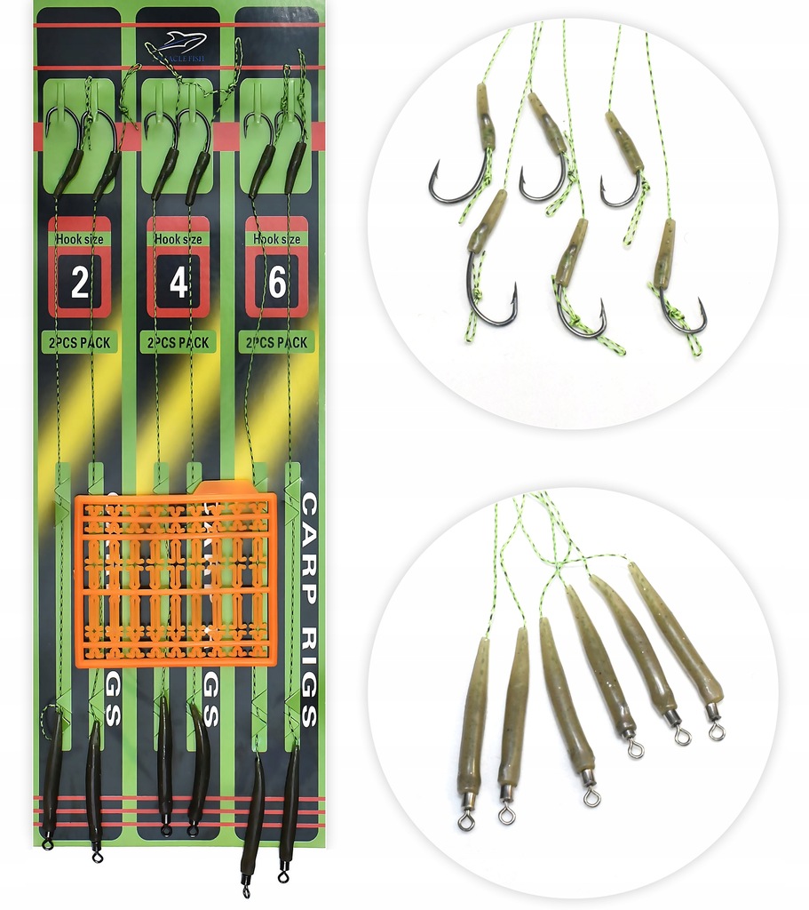 PRZYPONY KARPIOWE Z WŁOSEM PLECIONKA HAK 2,4,6 - 11097770563 - oficjalne archiwum Allegro