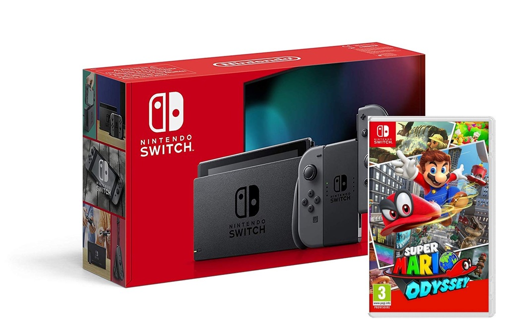 KONSOLA NINTENDO SWITCH SZARY GREY MARIO ODYSSEY - 7209292561 ...