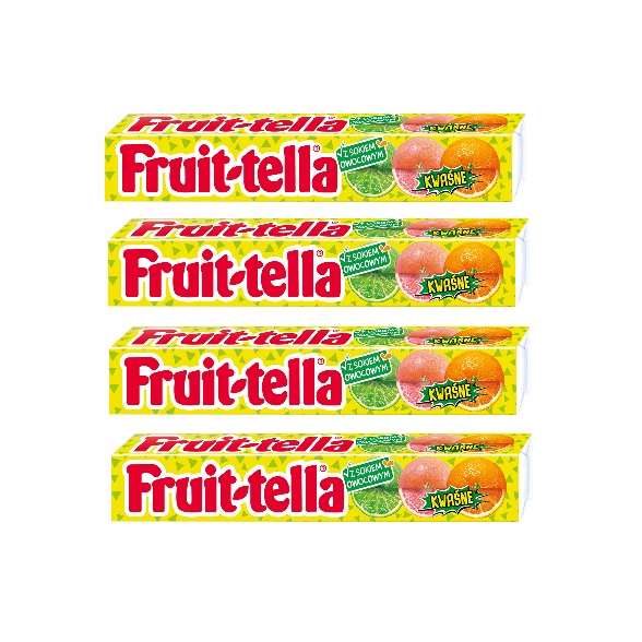 Fruittella guma rozpuszczalna Sour Citrus cukierki do żucia cytrynowe 40gx4 - 14997479236 ...