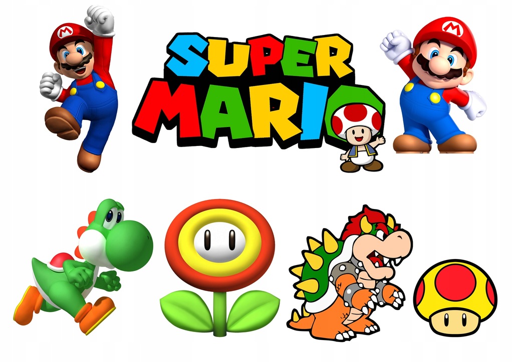 OPŁATEK POSTACIE DO WYCIĘCIA - SUPER MARIO BROS - 11772246149 ...