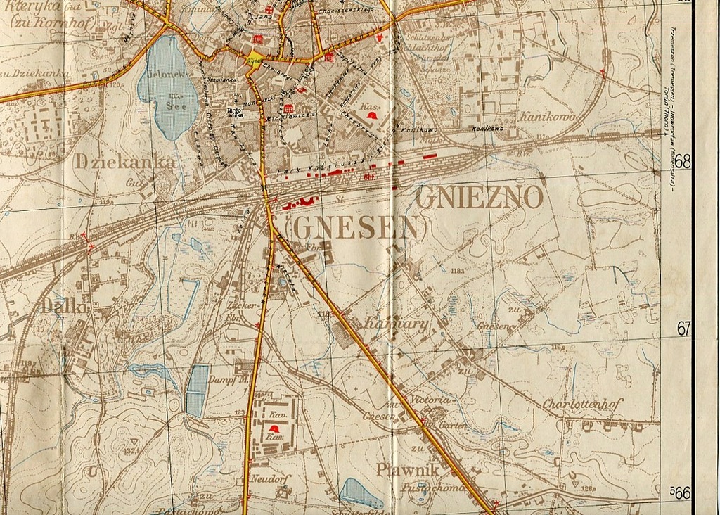 GNIEZNO :: plan : mapa wojskowa Wehrmacht : 1939 rok - 14866276905 ...