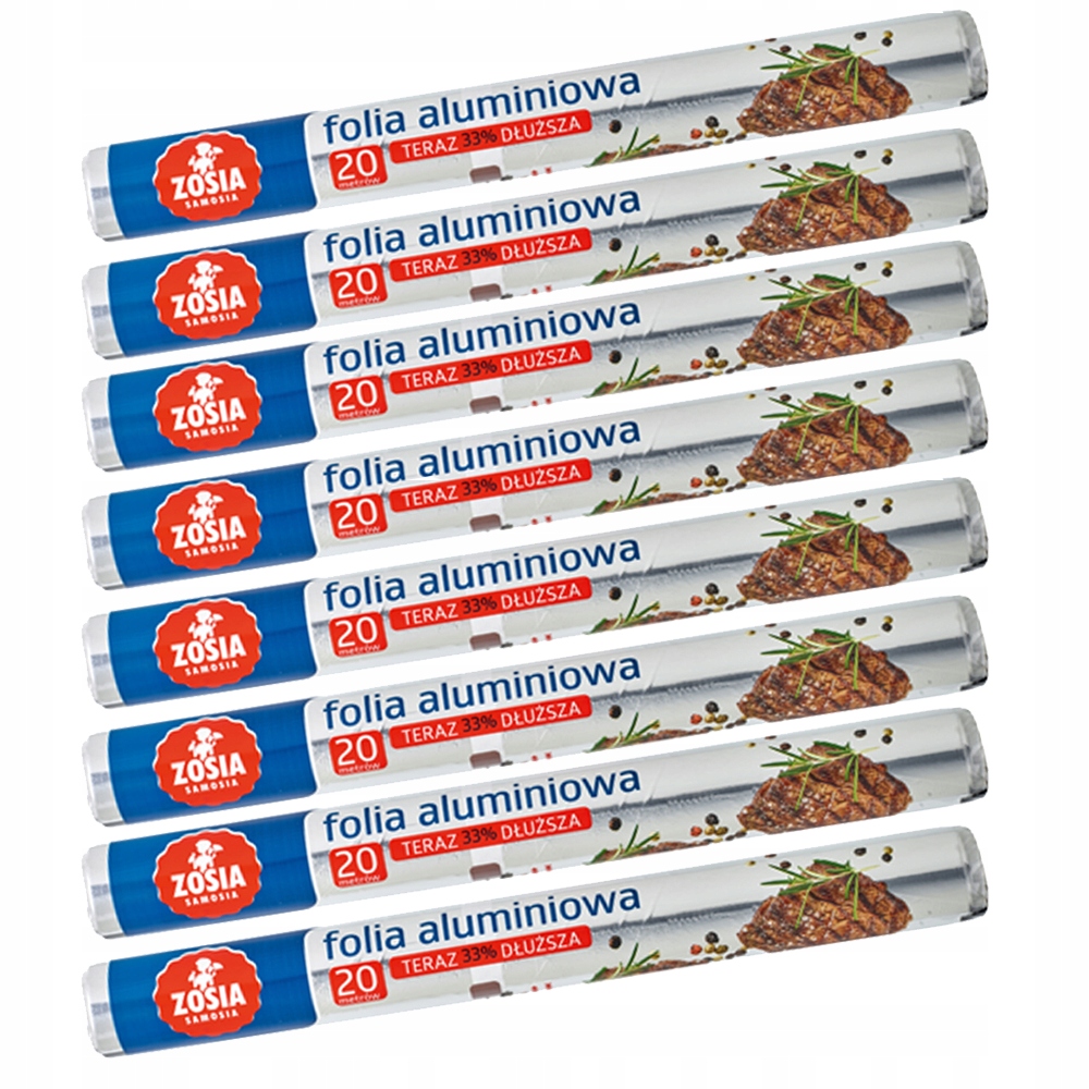 8X FOLIA ALUMINIOWA ZOSIA SAMOSIA MOCNA 20M = 160M - 12204224541 ...