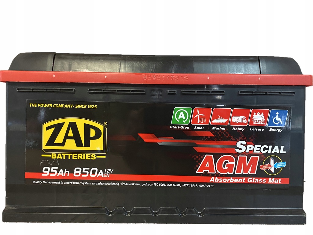 AKUMULATOR 95AH/850A AGM ZAP START-STOP GLIWICE - 12800815569 - oficjalne archiwum Allegro