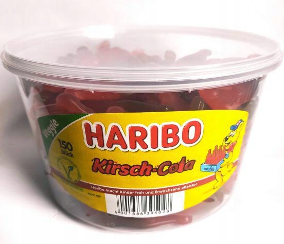 HARIBO ŻELKI WIŚNIOWA COLA 1350g DUŻY BOX - 11695389626 - oficjalne archiwum Allegro