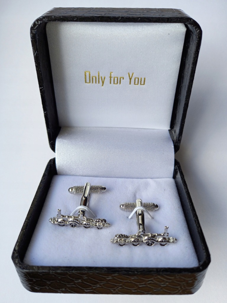 Spinki do mankietu Retro Lokomotywa Parowóz Pociąg - 12591997271 ...